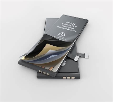 리튬 이온 전지 배터리 구조 클리핑 경로 포함 3d 그림 프리미엄 사진