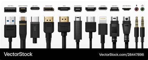 Socket Usb Plug In Type C Port Connector Vector Image