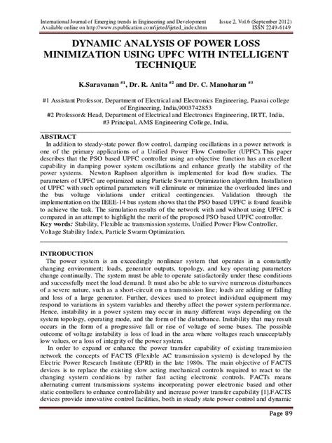 Optimizing The Location And Parameters Of Upfc Using Particle Swarm
