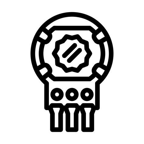 Potentiometer Electronic Component Line Icon Vector Illustration