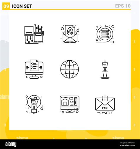 9 Universal Outline Signs Symbols Of Web Development Message Server Scrum Editable Vector