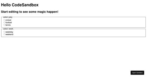 Radio Btn Codesandbox