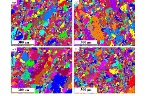 Ebsd Unique Grain Color Maps Showing Microstructural Evolution Of Wm