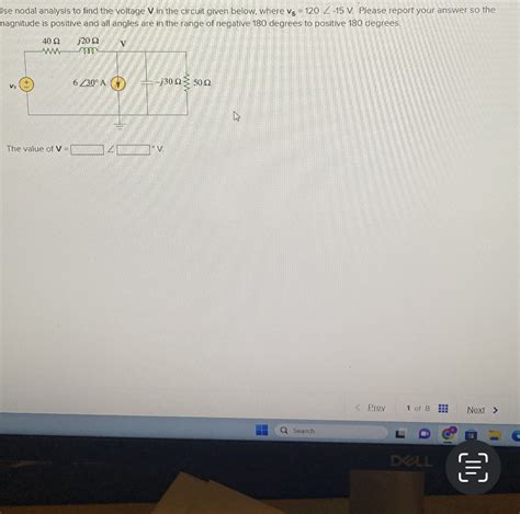 [solved] jse nodal analysis to find the voltage v in the c