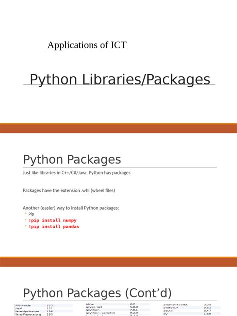 Lecture 5 Python Packages And Libraries Pdf Python Programming Language Matrix Mathematics