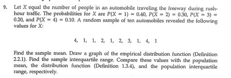 solved let x equal the number of people in an automobile