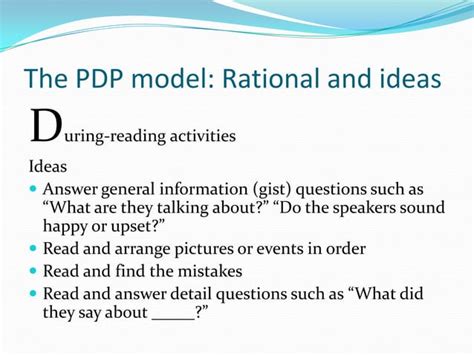 An Experience With The Pdp Model To Teaching Reading Pptx