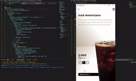 a flutter project that showcases a coffee app concept animation