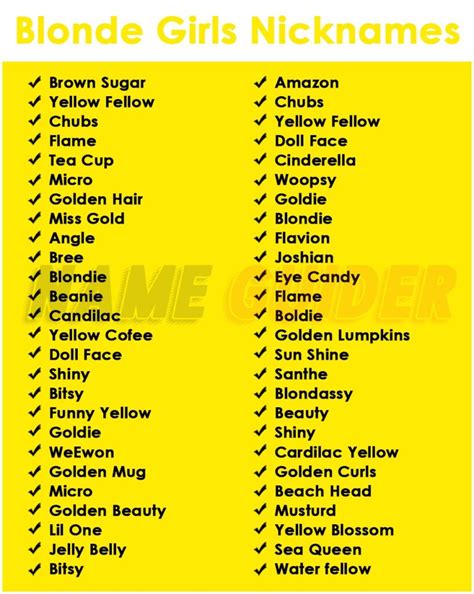 Funny Nicknames For Blondes Name Guider