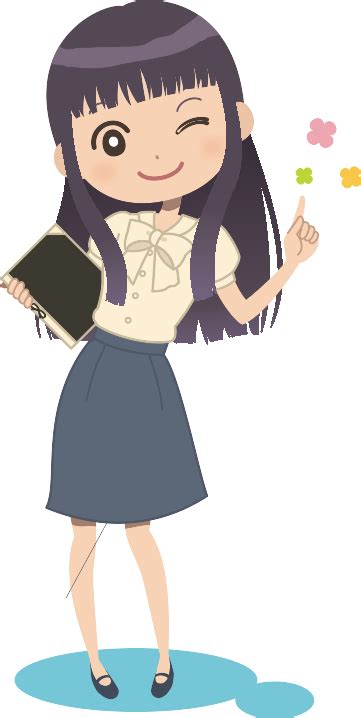 Winking Girl With Book Public Domain Vectors