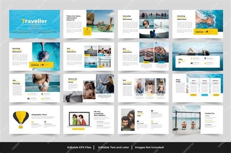 Путешествия и туризм Шаблон презентации Powerpoint Премиум векторы