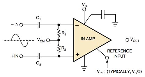 single ended input to instrumentation amplifier schematic