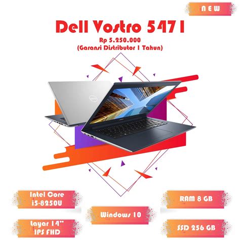 Jual Promo Dell Vostro Core I5 Gen 8 RAM 8GB SSD 256GB Layar IPS FHD Super Slim Baru Shopee