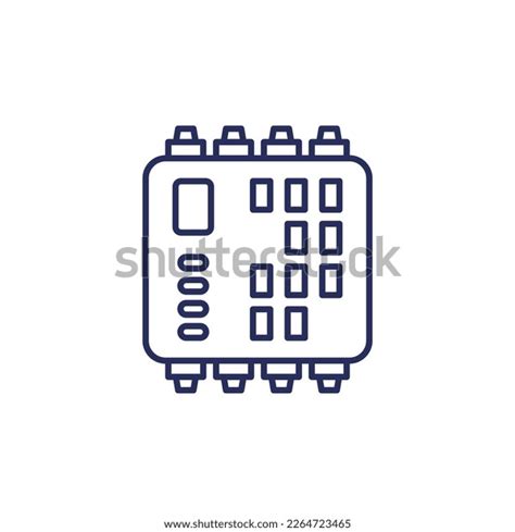 PLC icono de línea de controlador vector de stock libre de regalías 2264723465 Shutterstock