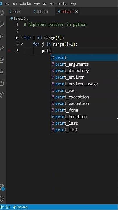 Alphabet Pattern Printing In Python Youtube
