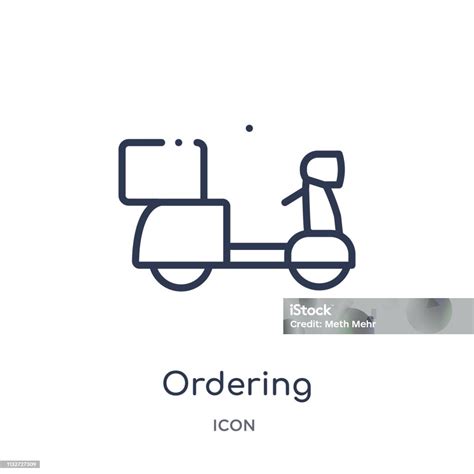 Linear Ordering Icon From Fastfood Outline Collection Thin Line