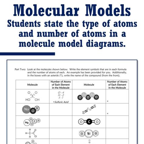 Classifying Matter Worksheet Counting Atoms In Compounds And Molecular