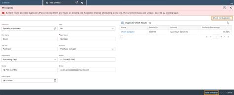 SAP Sales Cloud C C Is Easy Duplication Check