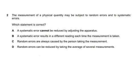 9702 Systematic & Random Errors Mcq - YouTube