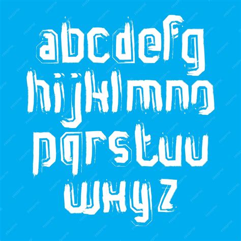 Premium Vector Vector Stylish Brush Lowercase Letters Handwritten Font Sans Serif White