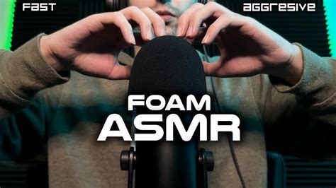 ASMR Fast & Aggressive Mic Scratching Head Massage (foam cover, no ...