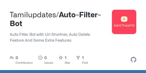 github tamilupdates auto filter bot auto filter bot with url