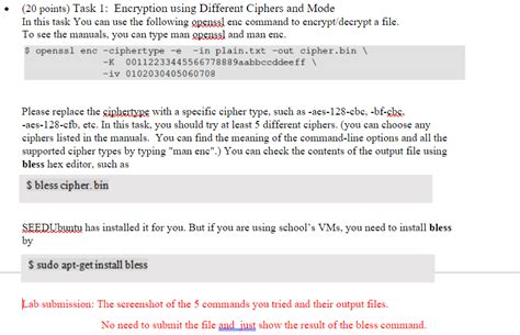 Solved 20 Points Task 1 Encryption Using Different