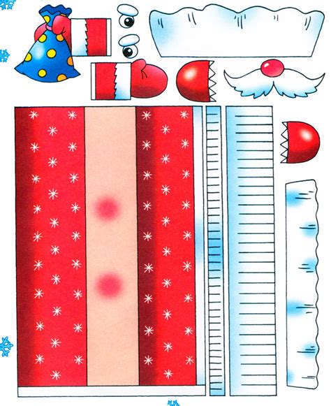 Шаблон Дед Мороз Шаблон для изготовления поделки из бумаги Дед Мороз