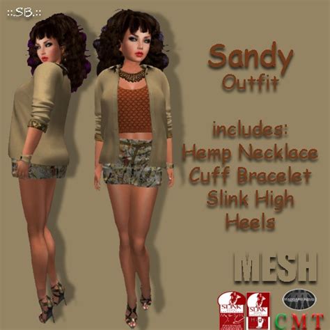 Second Life Marketplace Sugarbaker S Sandy Mesh Outfit