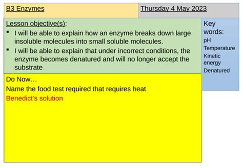 Igcse Coordinated Science B4 Enzymes Teaching Resources