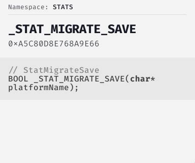StatMigrateSave FiveM Natives Cfx Re Docs