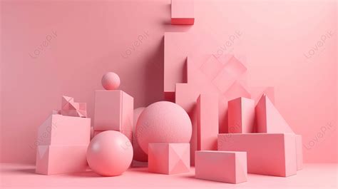 3d 렌더링 파스텔 배경에 최소한의 디자인으로 생생한 분홍색 기하학적 모양 파스텔 미니멀리즘 배경 표현 배경 홍색 배경