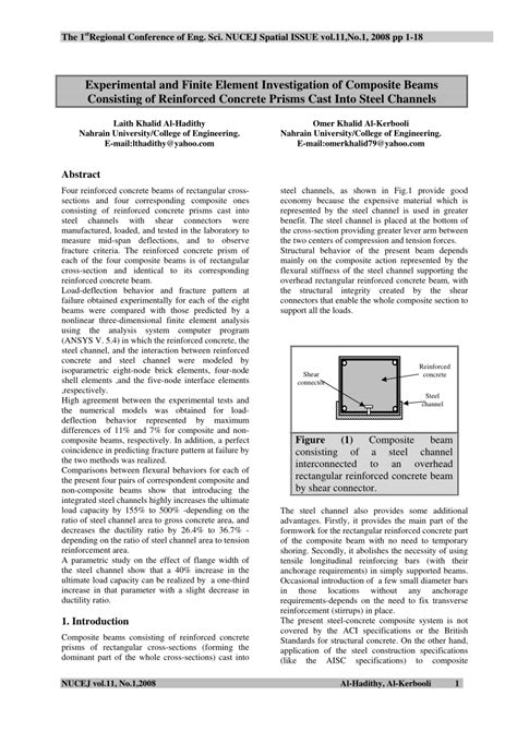 Pdf Experimental And Finite Element Investigation Of Composite Beams