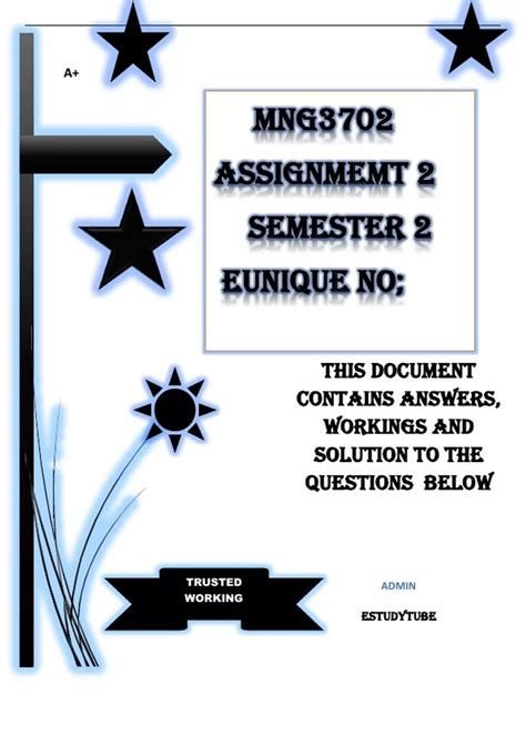 MNG3702 Assignment 2 (COMPLETE ANSWERS) Semester 2 2024 - MNG3702 ...