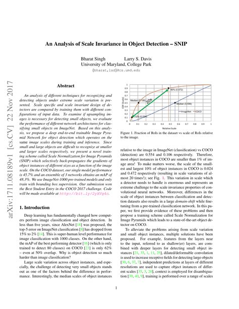 PDF An Analysis Of Scale Invariance In Object Detection SNIP