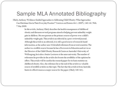 Annotated Bibliography Example Purdue Owl