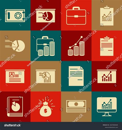 set computer monitor graph chart board stock vector royalty free