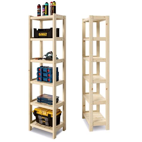 ᐉ Стелаж деревяний Massiv 6 полиць 1940x530x350 мм Сосна 11811458 • Краща ціна в Києві