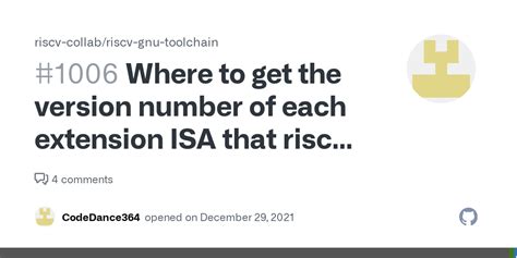 Where To Get The Version Number Of Each Extension ISA That Riscv Gnu Toolchain Support Issue