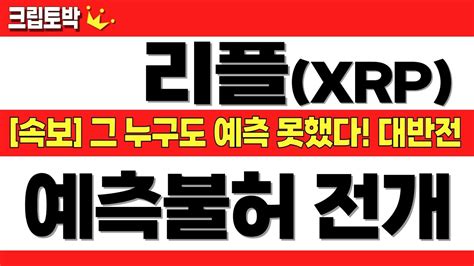 리플 전망 그 누구도 예측 못했다 대반전 폭등 속보 리플코인 리플코인전망 리플코인목표가 Youtube