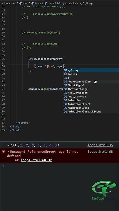 Associative Array In Javascript Short Youtube