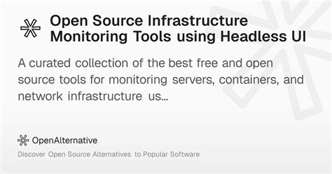 Open Source Infrastructure Monitoring Tools Using Headless Ui