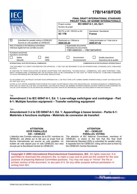 PDF FINAL DRAFT INTERNATIONAL STANDARD PROJET FINAL PDF Fileform Fdis Iec Formulaire Fdis