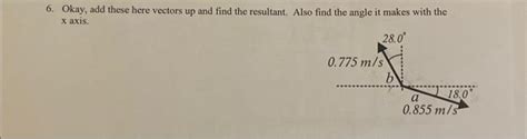 Solved Add The Vectors Find The Resultant Then Find The Chegg Com