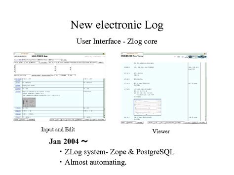 Web Based Electronic Operation Log System Zlog System K