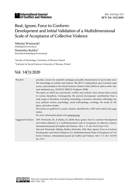 pdf beat ignore force to conform development and initial validation of a multidimensional