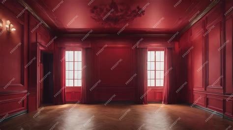 Premium Photo Empty Red Room Background