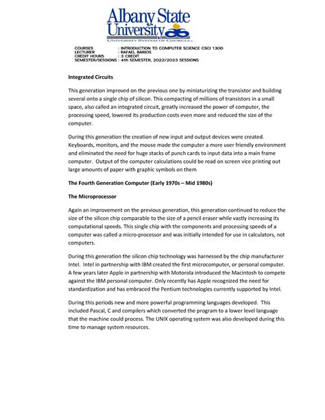 Intro Computers 4 Introduction Integrated Circuits This Generation Improved On The Previous