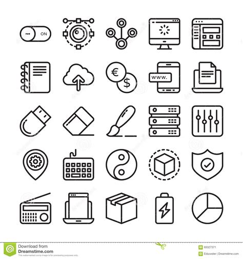 Web Design And Development Colored Vector Icons 5 Stock Illustration Illustration Of Curve