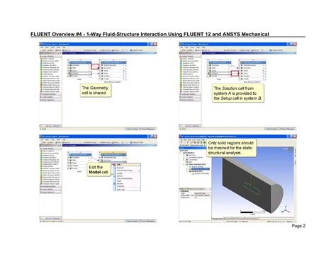 fluent overview 4 1 way fluid structure interaction using fluent12 and